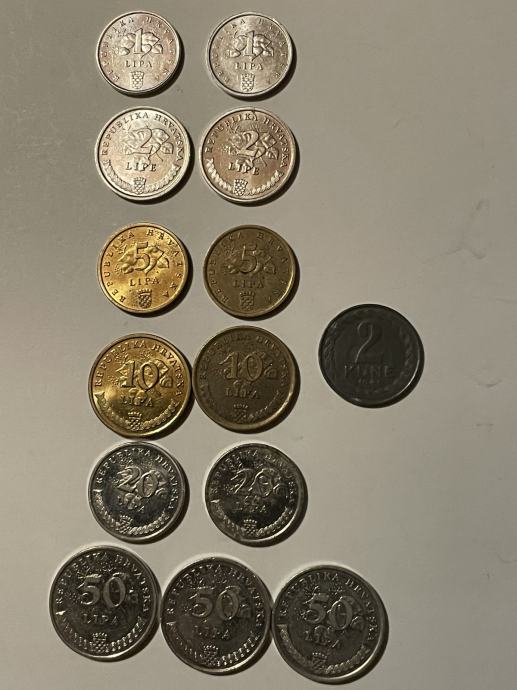 Hrvaška lot 20 različnih kovancev+2 Kune NDH
