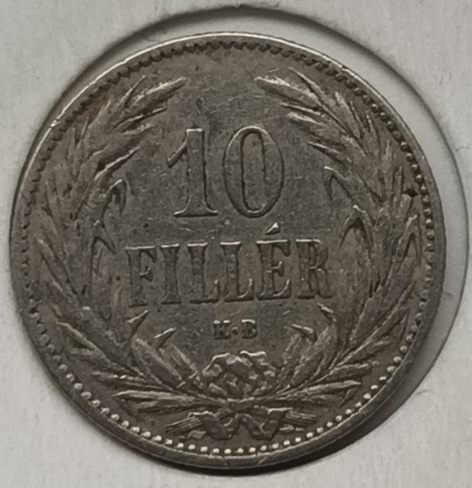 HUNGARY 10 FILLER 1895