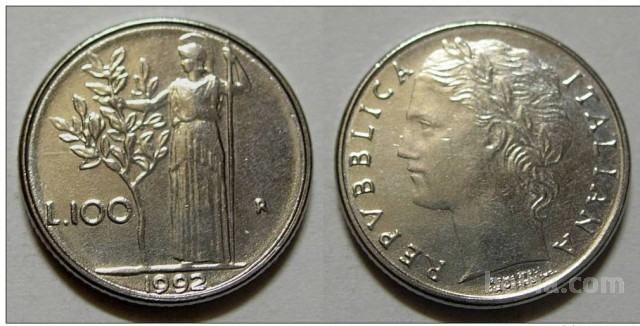ITALIJA - 100 lire 1992 mali kovanec