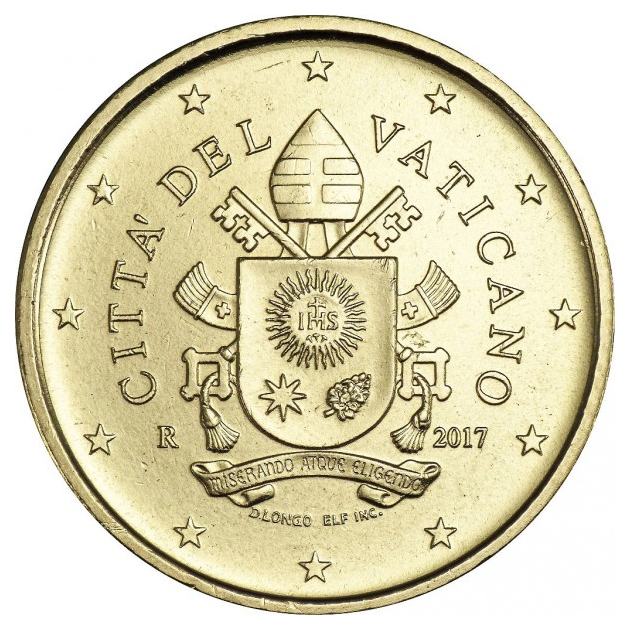 Kovanec 50 Cent, Centov, Vatikan, Citta del Vaticano, Vatican, 2017