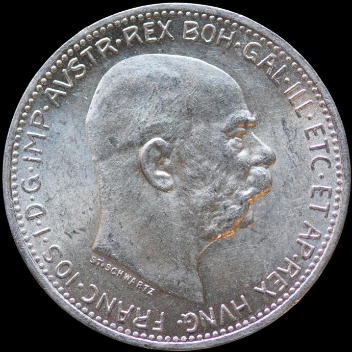 LaZooRo: Avstrija 1 Corona 1915 UNC - srebro