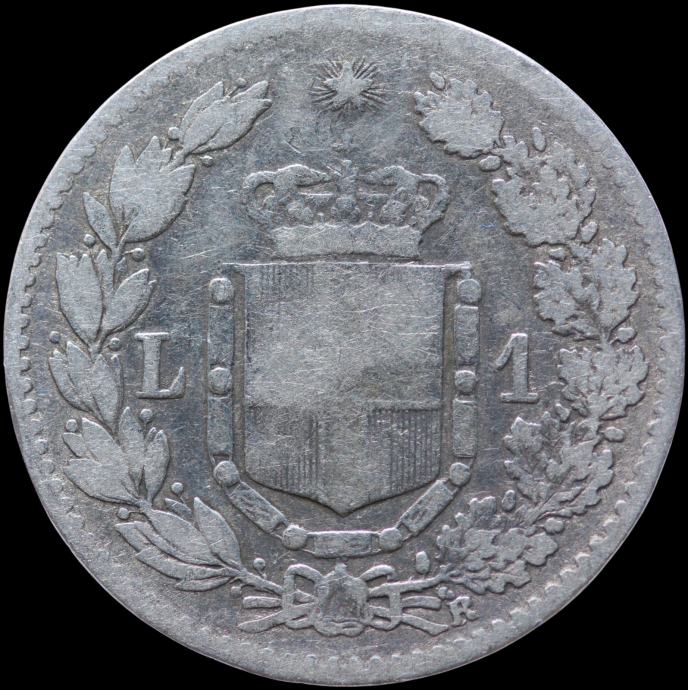 LaZooRo: Italija 1 Lira 1886 F / VF - srebro