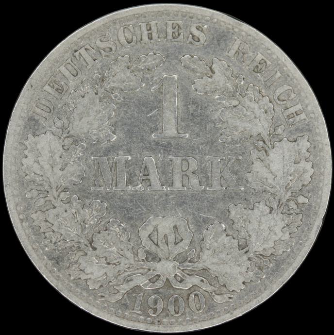 LaZooRo: Nemčija 1 Mark 1900 A VF - srebro