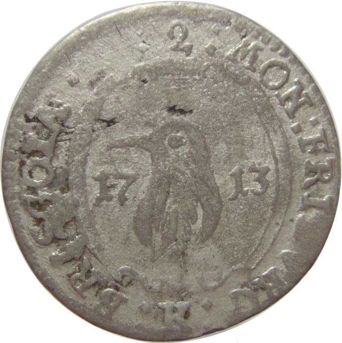 LaZooRo: Nemčija FREIBURG 2 Kreuzer 1713 VF - Srebro