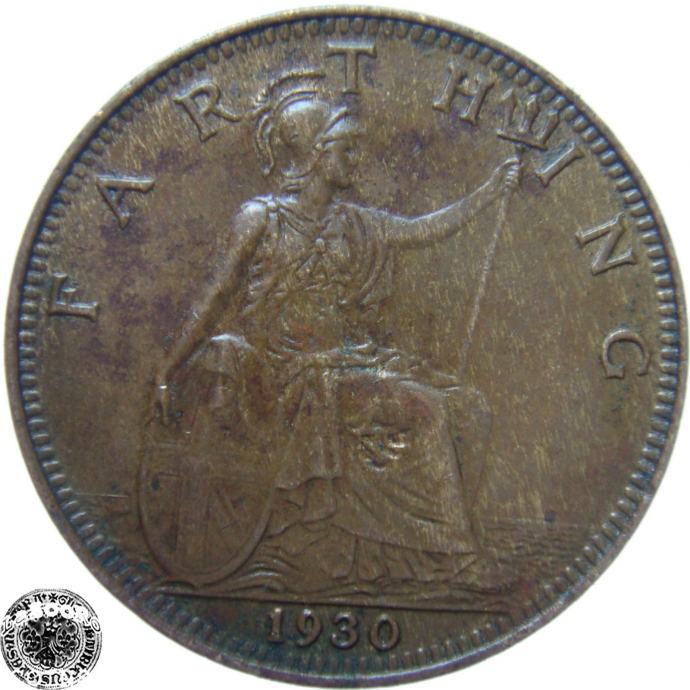 LaZooRo: Velika Britanija 1 Farthing 1930 XF