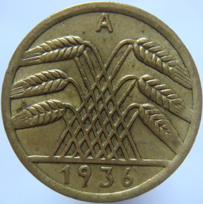 LaZooRo: Nemčija 5 Pfennig 1936 A XF/UNC