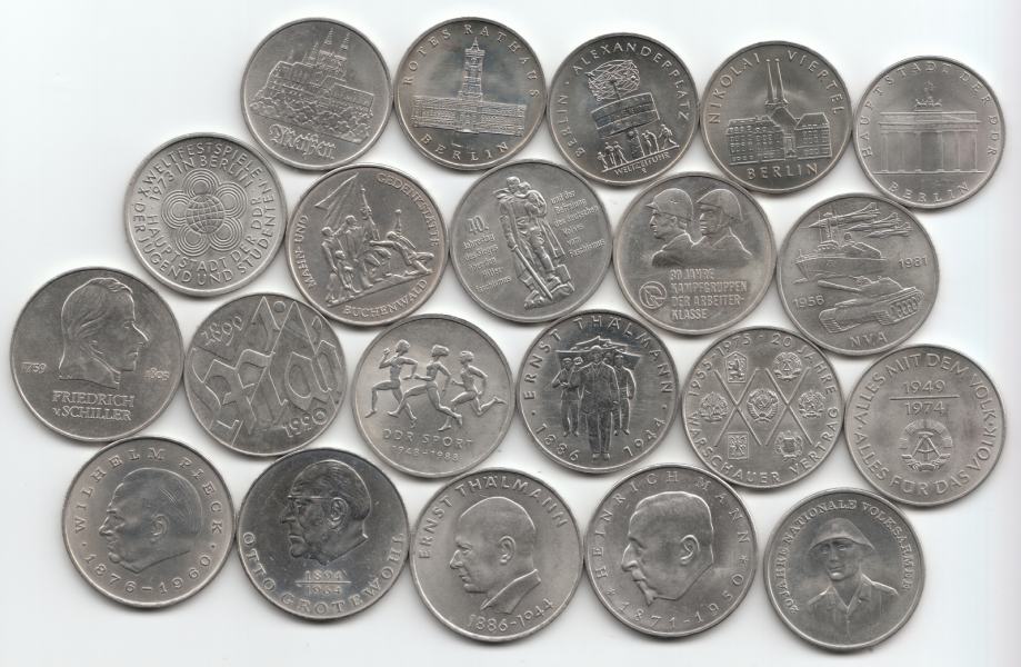 Vzhodna Nemčija (Nemška demokratična republika), DDR, 21 kovancev