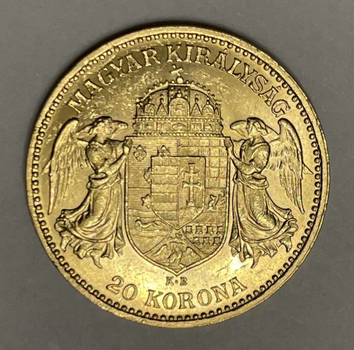 Zlatnik 20 Korona 1906. – FERENCZ JOZSEF I-K-A-CS-ES M-H-S-D-O-AP-KIR