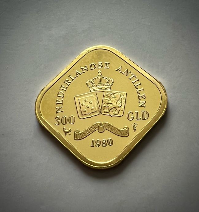 ZLATNIK Nizozemski Antili, 1980 , 300 gulden JULIANA (otaku)