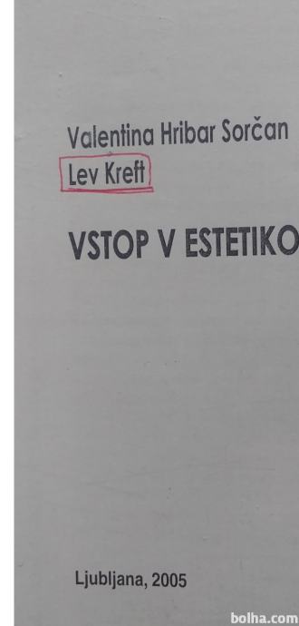 Lev Kreft, Valentina Hribar Sorčan/ Vstop v estetiko