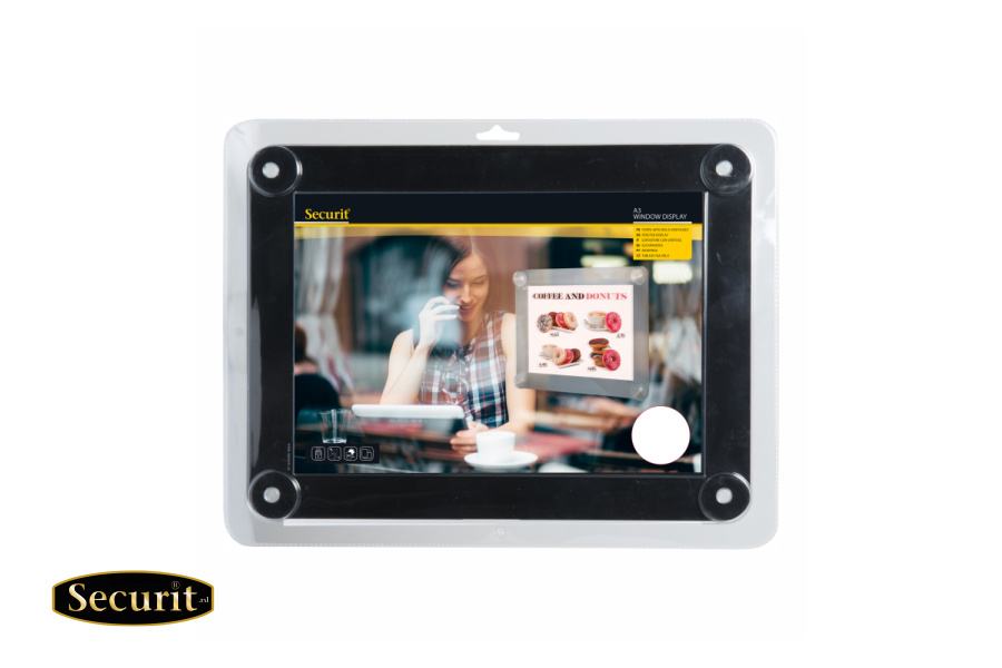 Securit okenski DISPLEJ A3 z okvirjem ČRNE barve PFWA3BL