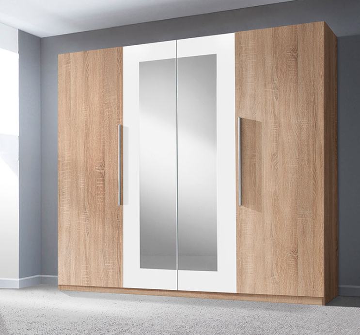 Garderobna omara VERA (bela-hrast)