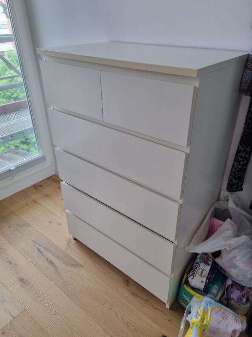 MALM (IKEA) predalnik s 6 predali (BEL)