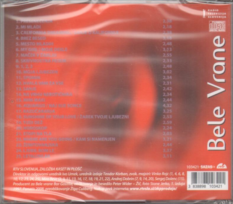 001 CD BELE VRANE nov, zapakiran