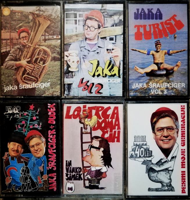SLO humor: Jaka Šraufciger (Vinko Šimek), zbirka 6 kaset (MC)