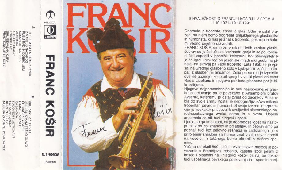 kaseta ANSAMBEL bratov Avsenik Franc Kosir