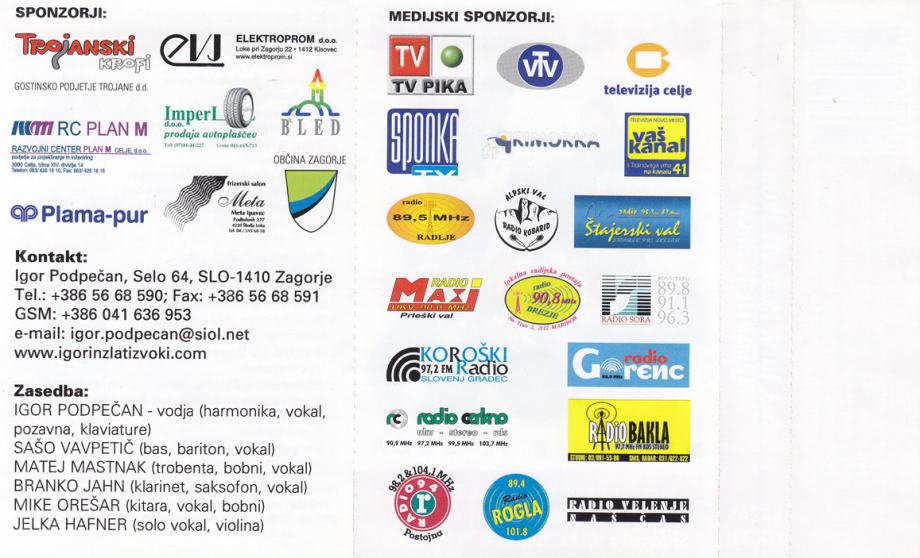 kaseta Igor in Zlati zvoki - Melodije iz srca