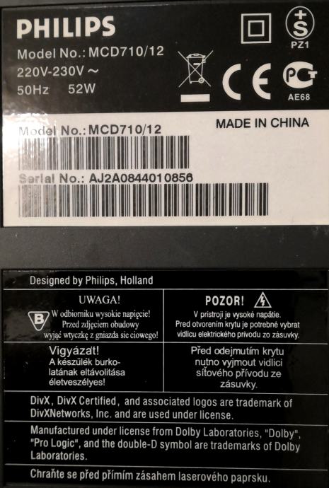 (8563) Zvočni sistem PHILIPS MCD710/12