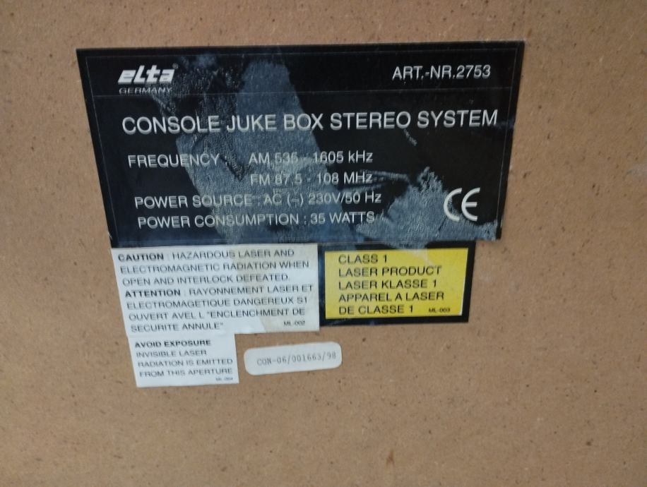 JUKEBOX ELTA 2753, (6xCD, kasetnik, radio)