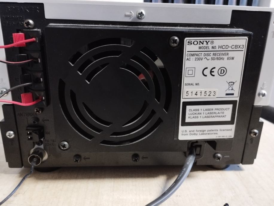 SONY CMT-BX3, mikro glasbeni stolp, CD, USB, FM