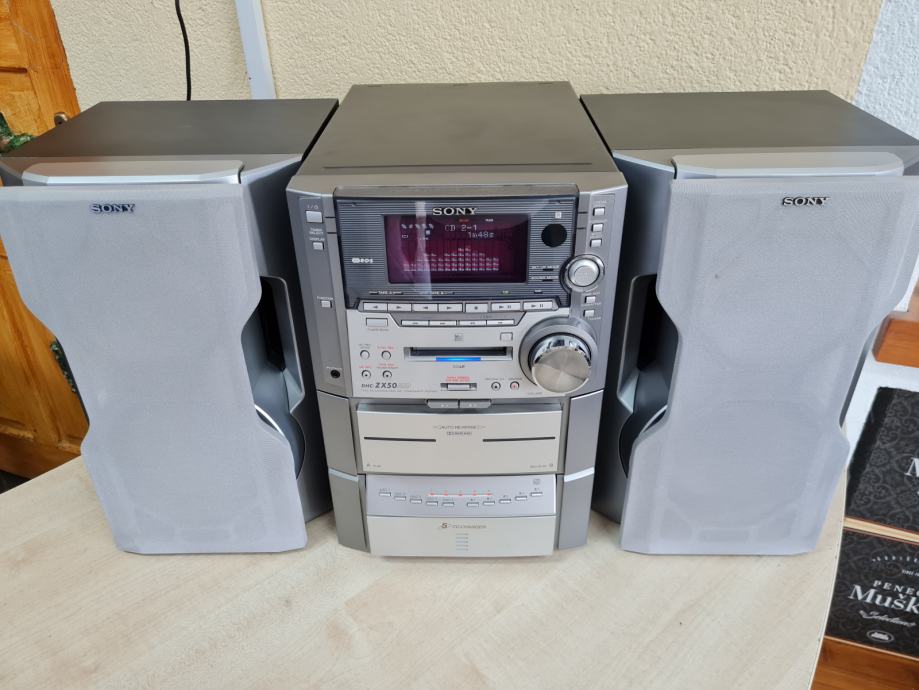SONY DHC-ZX50MD, glasbeni stolp, 5 x CD, MiniDisc, zvočniki