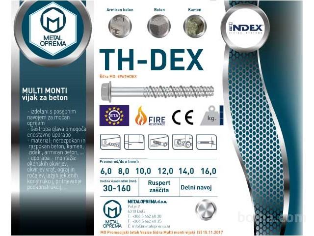 MULTI MONTI - turbo vijak za beton TH-DEX