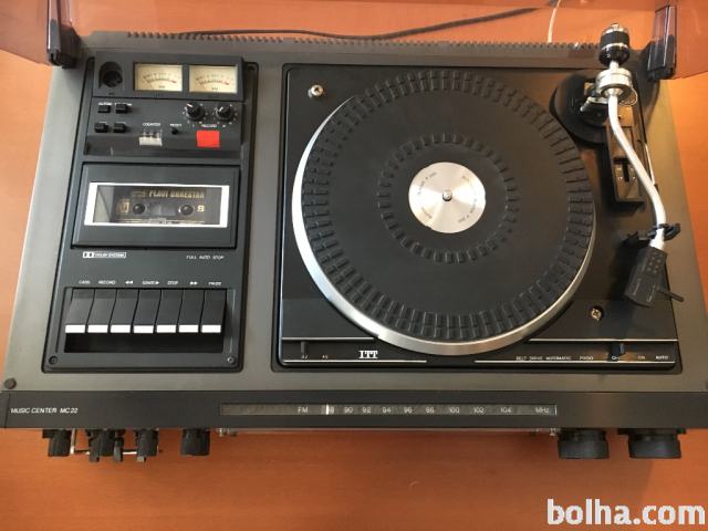 GLASBENI CENTER ITT MC22 (gramofon,kasetnik,tuner)z ZVOČNIKI
