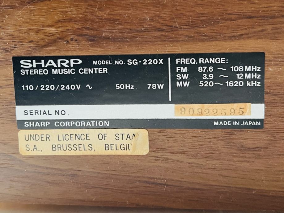Gramofon SHARP SG-220X