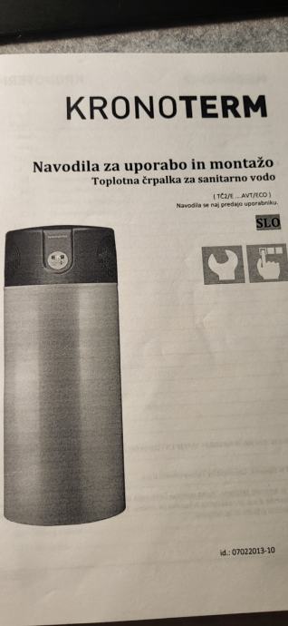 Toplotna črpalka za sanitarno vodo Kronoterm 300l