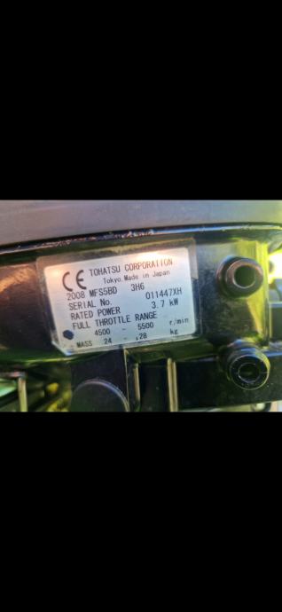 Zodiac 2.85 tohatsu 5hp 4takten