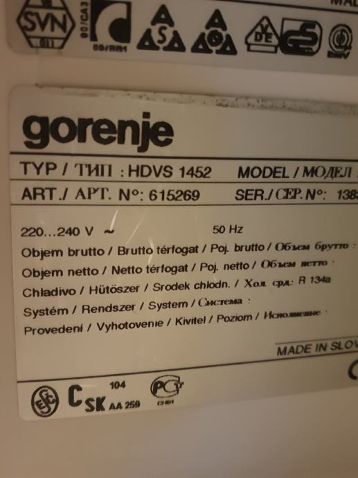 Hladilnik Gorenje HDVS 1452