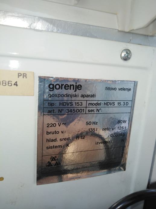 Hladilnik in zmrzovalnik Gorenje 125/135 litrov