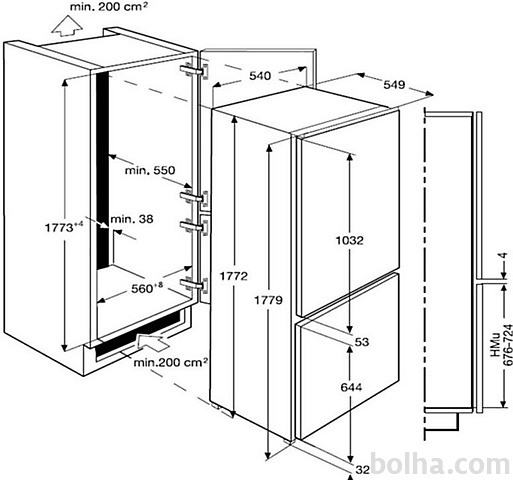ZANUSSI ZBB28465SA vgradni hladilnik z zamrzovalnikom spodaj