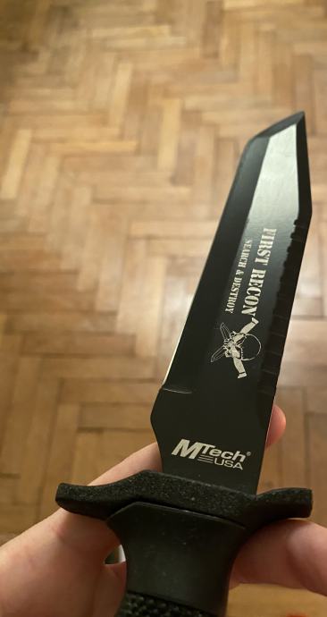 Mil-Tec taktični nož 58 HRC in taktične rokavice (velikost 9/L)