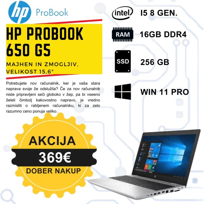 HP ProBook 650 G5 - i5-8265U / 16GB / 256GB / W15,6 | Webcam