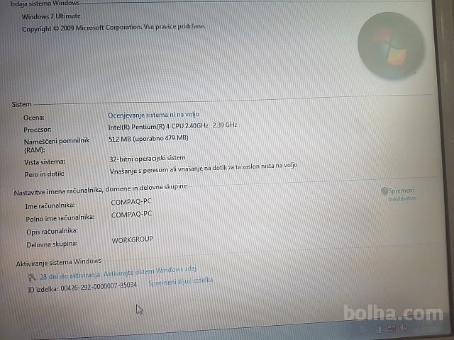 Prenosnik Compaq EVO N1020V, Pentium 4, 512MB RAM
