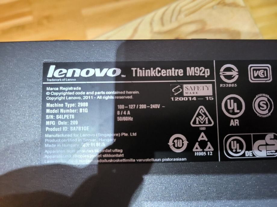 Lenovo ThinkCentre M92p Intel i5-3470T 8GB 250GB SSD DVD