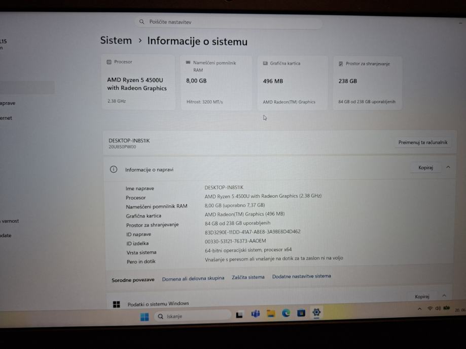 Lenovo ThinkPad L15 Gen 1 (AMD Ryzen 5 4500U)