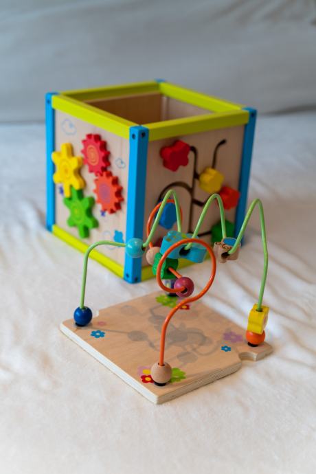 Lesena didaktična kocka - wooden didactic cube