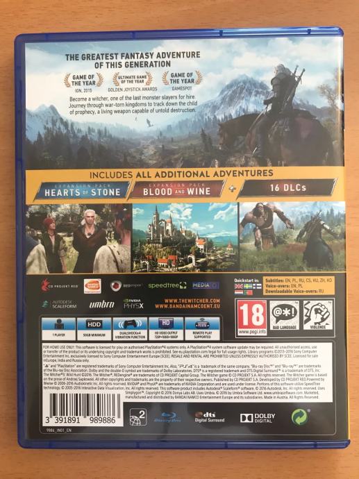 Witcher 3 PS4 GOTY