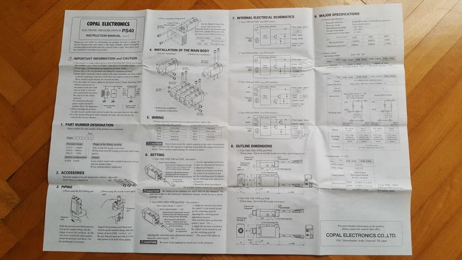 2 Copal industrijska elektronska tlačna stikala, model PS40-102V-PAM-Z