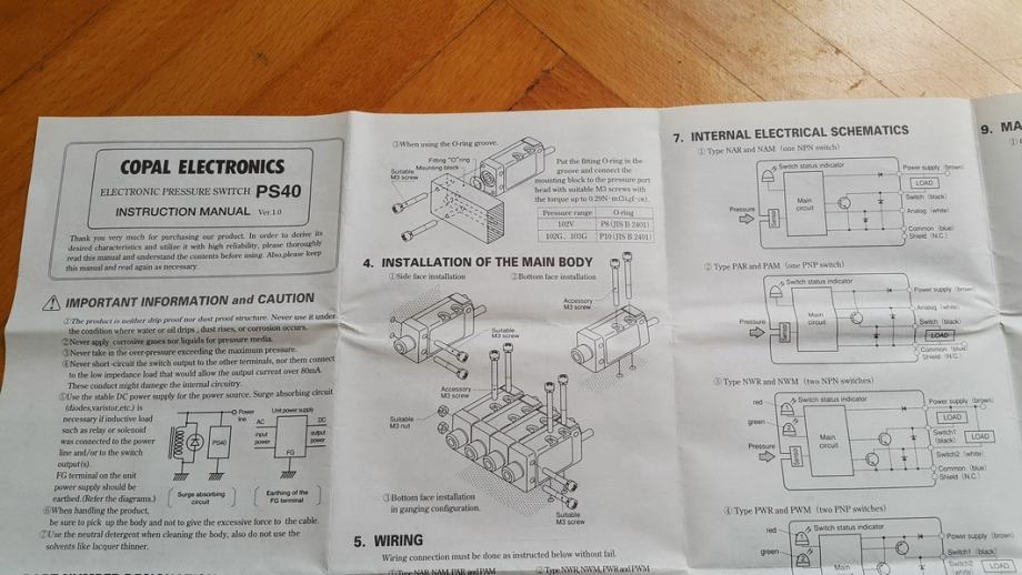 2 Copal industrijska elektronska tlačna stikala, model PS40-102V-PAM-Z