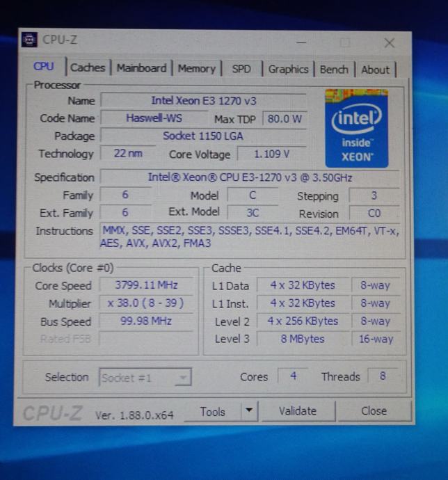 Xeon E3-1270v3 do 3.90GHz (i7 4770) Haswell LGA1150