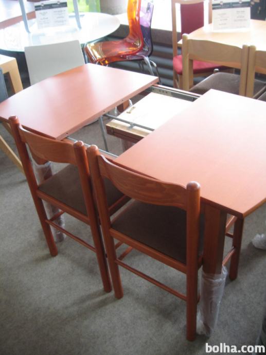 MIZA 110X70+40 IN 4 KOM STOL BUKEV ALI ČEŠNJA