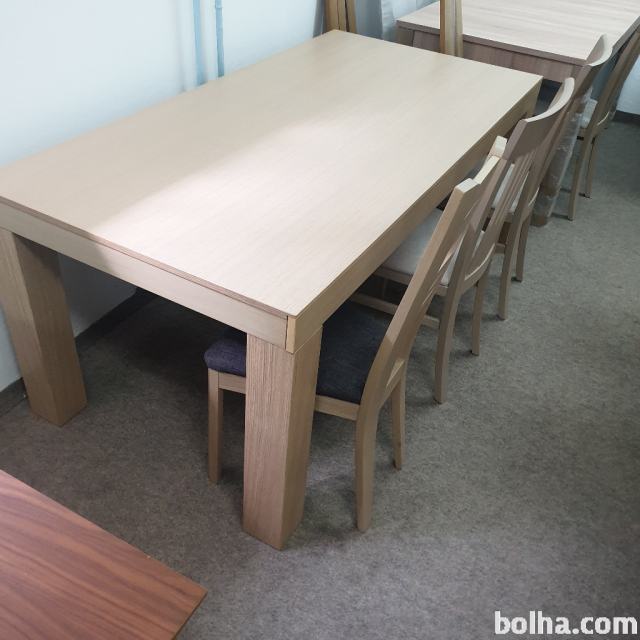 MIZA HRAST MASIVA BARVA BELJEN HRAST 180X90+2 X 45
