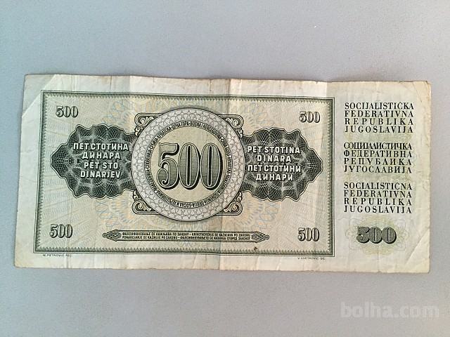 Bankovec 500 DINARJEV 1981