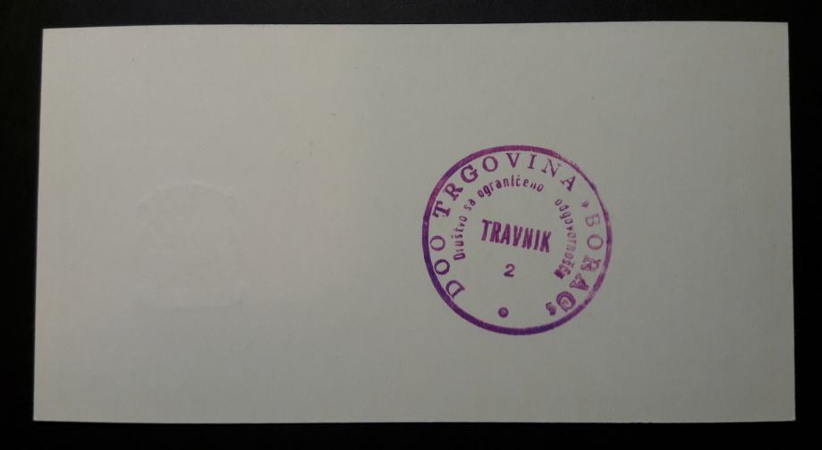 Bosna Novčani bon 5000 dinara UNC Travnik