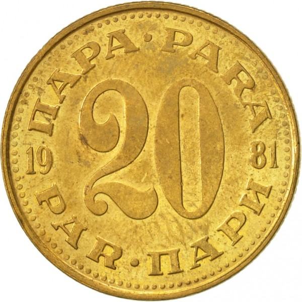 Kovanci SFRJ, Jugoslavija 20 para 1965 - 1981 - XF