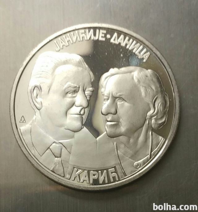 SRBIJA, masiven srebrnik, 32.5 gramov, 925 , BRACA KARIC