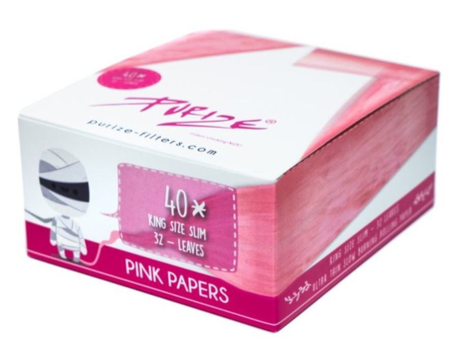 PURIZE PINK, King size slim papir v roza barvi